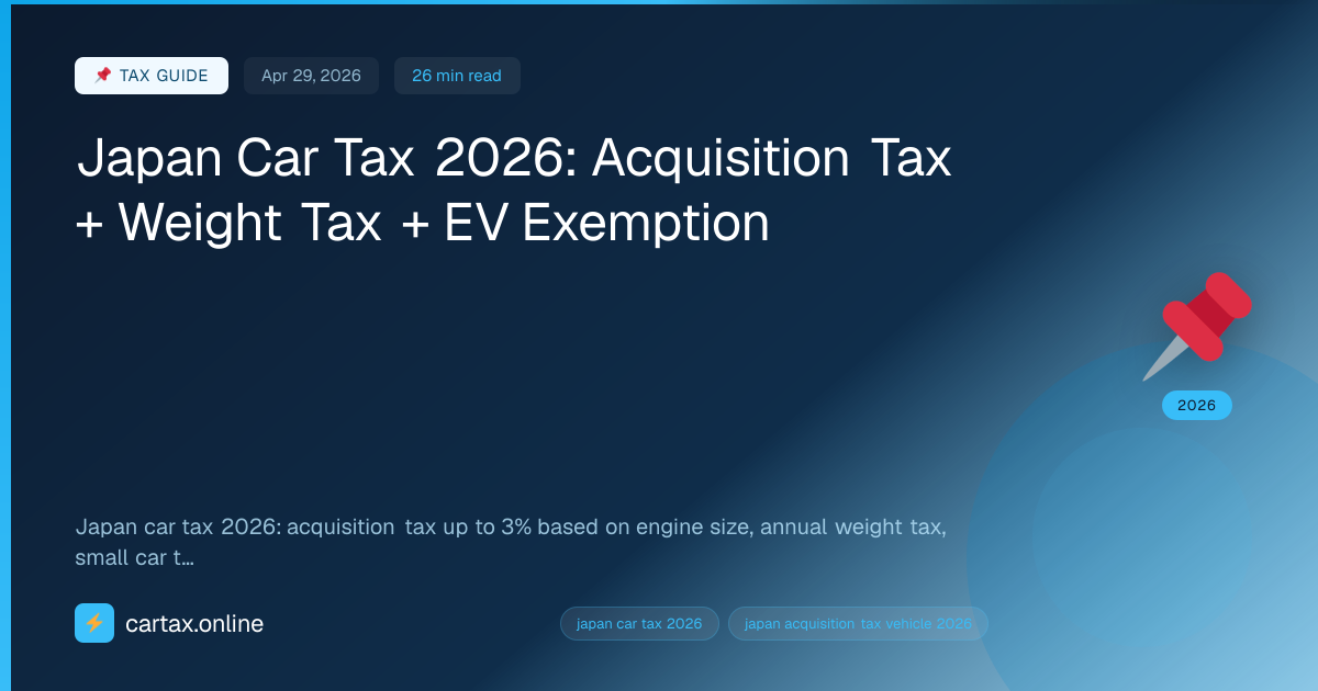 Japan Car Tax 2026: Acquisition Tax + Weight Tax + EV Exe...