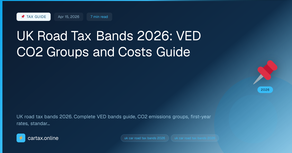 UK Road Tax Bands 2026: VED CO2 Groups and Costs Guide